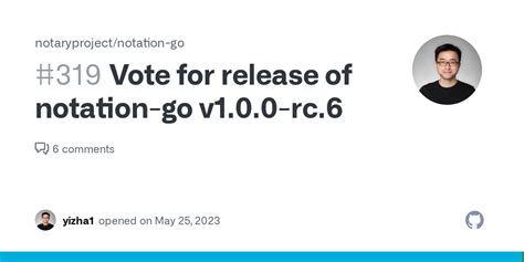 Vote For Release Of Notation Go V100 Rc6 · Issue 319 · Notaryprojectnotation Go · Github