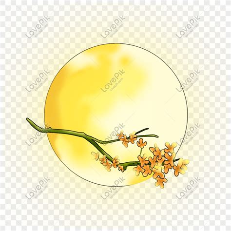 중순 가을 큰 달 손으로 그려진 된 만화 그림 Png 일러스트 무료 다운로드 Lovepik