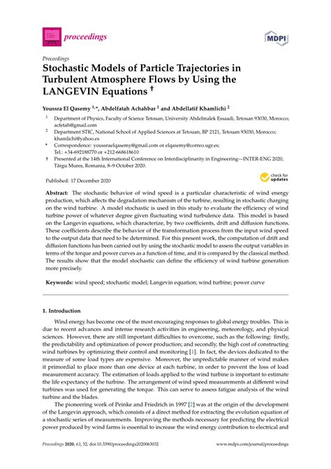 Pdf Stochastic Models Of Particle Trajectories In Turbulent