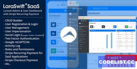 laraswift saas v1 0 laravel admin and user dashboard crud builder
