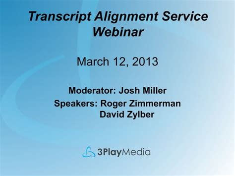 best practices for automatic transcript alignment pdf