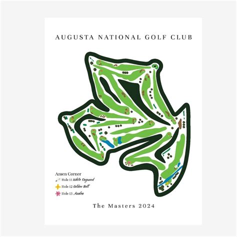 Amen Corner The Masters Augusta National Golf Club Golf Course Print