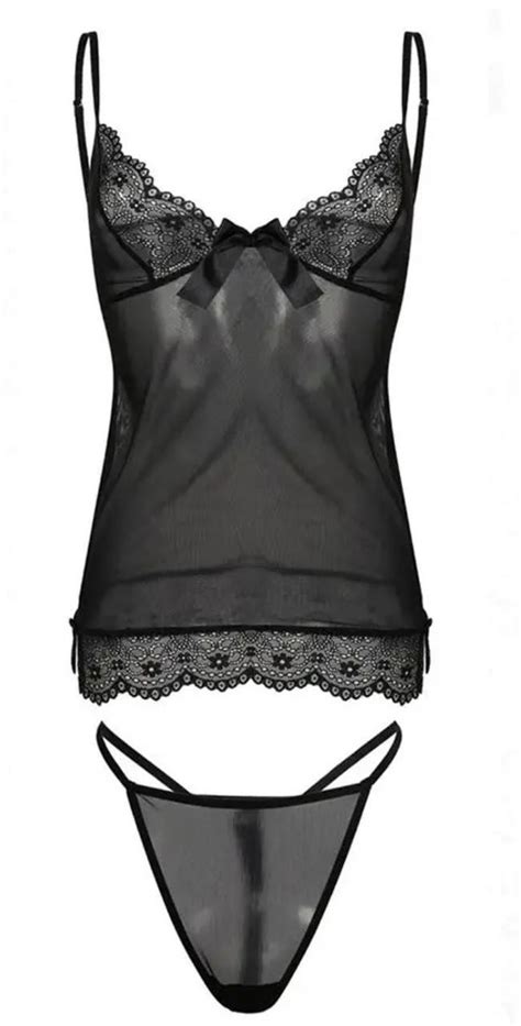 Elaine Sexy Black Lingerie Set Jean Lesley
