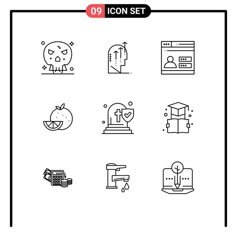 9 Universal Outlines Set For Web And Mobile Applications Church Fruit Mind Food Security