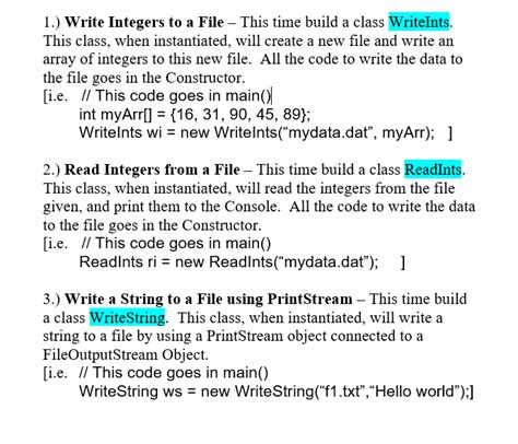 solved 1 ﻿write integers to a file ﻿this time build a