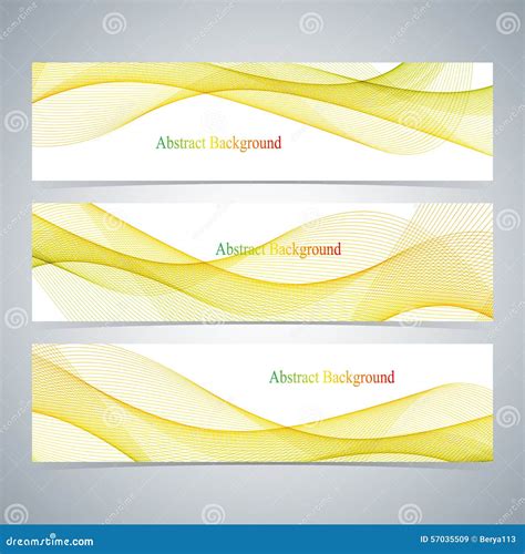Abstract Set Of Colorful Banners With Curved Lines Vector Illustration