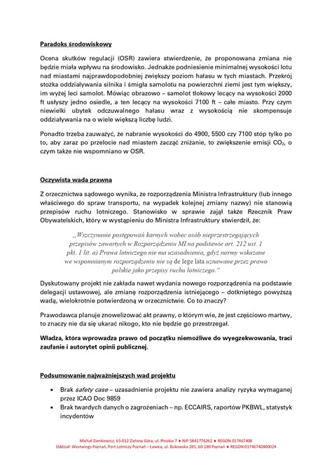 Rozporządzenie Mi W Sprawie Zakazów Lub Ograniczeń Lotów Na Czas Dłuższy Niż 3 Miesiące Głos