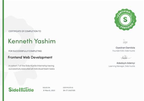 Kenneth Yashim On Linkedin Glad To Have Finished The Side Hustle