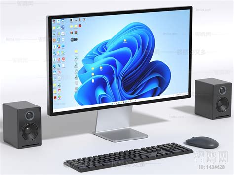 电脑显示器3d模型下载现代显示器键盘鼠标音响3d模型下载id1434428cr渲染器智鸥网 原一米八3d模型网，专业的3d素材库