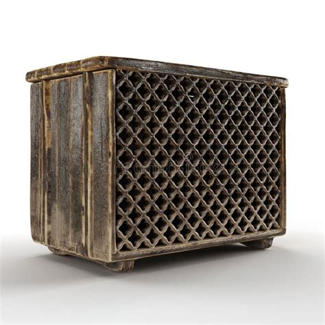 Side View Of A 3d Rendered Wooden Storage Box Stock Illustration