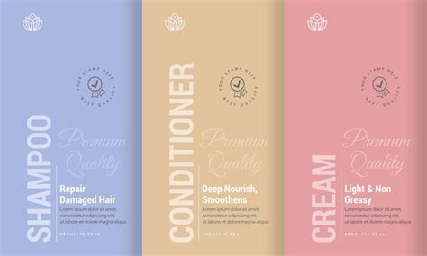 Premium Vector Shampoo Conditioner Cream Label Design