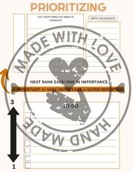 Priority Checklist Executive Functioning By Taylin TPT