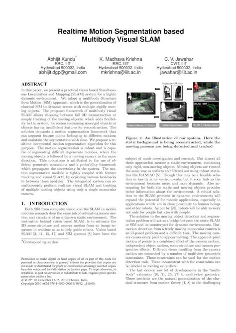 Pdf Realtime Motion Segmentation Based Multibody Visual Slamabhijit Kundu Rrc Iiit Hyderabad