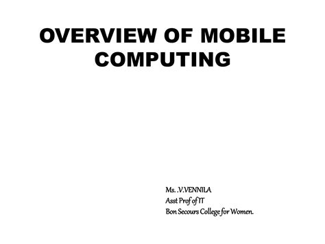Overview Of Mobile Computing Pptx