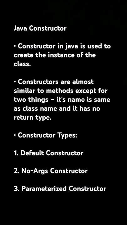 Constructor Type Of Constructor 05 Corejava Java Shorts Youtube