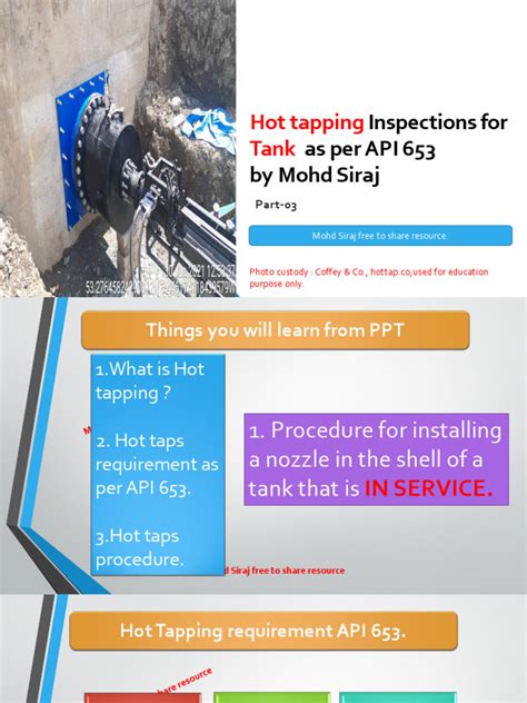 Hot Tapping Inspections For Tank Api 653 Download Free Pdf Welding Construction