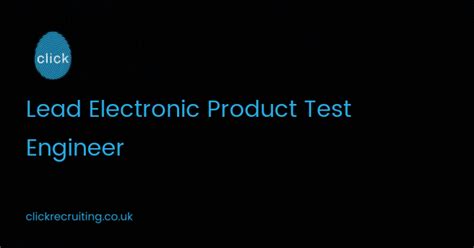 Lead Electronic Product Test Engineer Job In Edinburgh Nicole Chapman