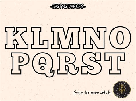 Outline Numbers Letters Font Alphabet Svg Silhouette Cameo Etsy