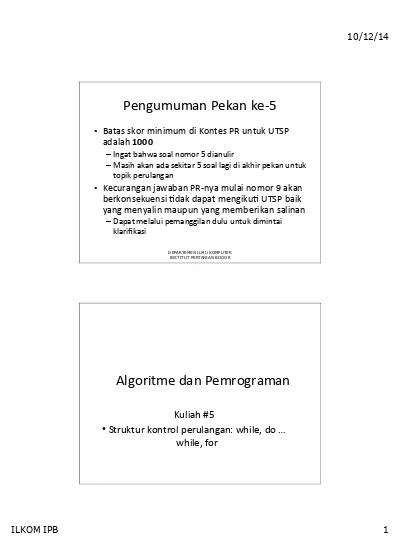 Struktur Kontrol Perulangan Loop