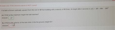 Solved A What Is The Maximum Height The Ball Reaches Chegg