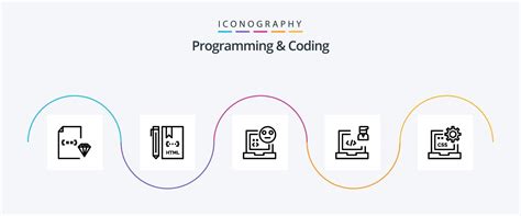 Paquete De Iconos De La Línea 5 De Programación Y Codificación