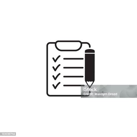 클립 보드 연필 체크 리스트 연필 벡터 아이콘 그래픽 및 웹 디자인을 위해 흰색 배경에 격리된 블랙 일러스트레이션입니다 긴급