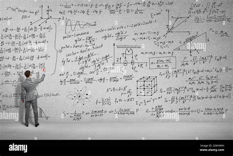 Man Draw Science Formulas Stock Photo Alamy