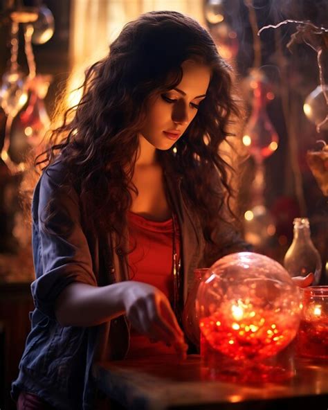 Premium Photo Brunette Woman Making An Experiment