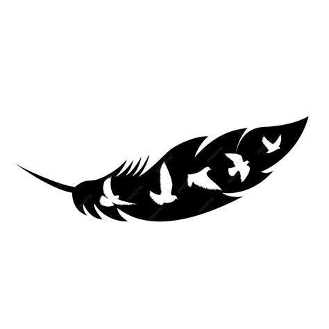 Premium Vector Birds Flying With Feather