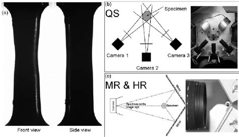 A Two Views Of A Specimen Deformed At A Quasi Static Qs Rate In The