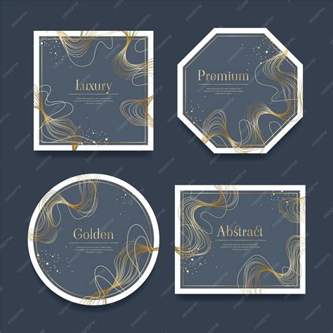 현실적인 황금 럭셔리 프레임 컬렉션 무료 벡터