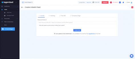 how to add linkedin feed to sharepoint tagembed support