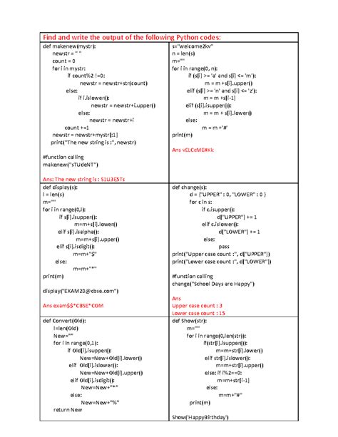 Python Output Challenge Cs101 Sample Code Outputs And Explanations