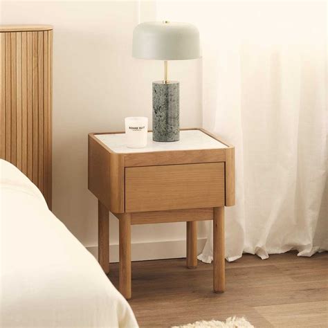 Norah Marble Bedside Table In 2024 Marble Bedside Tables Marble Bedside Oak Bedside Tables