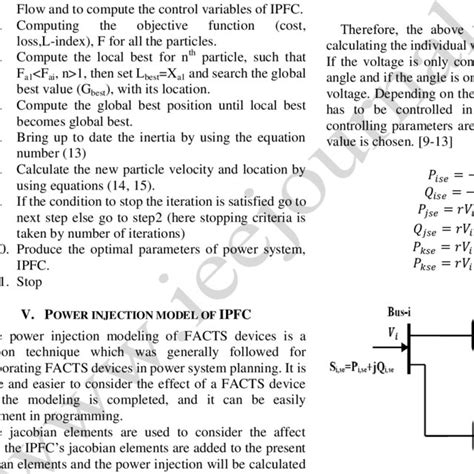 equivalent circuit for power injection model of ipfc vi simulation