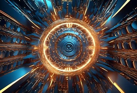 Ai Generated Illustration Of A Quantum Particle Accelerator With Bold