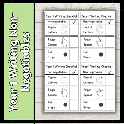 Year 1 Writing Non Negotiables Checklist Primaryresourcerack