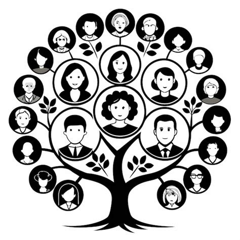 Викторная иллюстрация семейного дерева Премиум Ai сгенерированный вектор