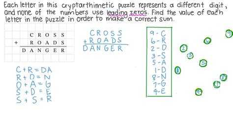 Question Video Solving Cryptarithmetic Puzzles Nagwa