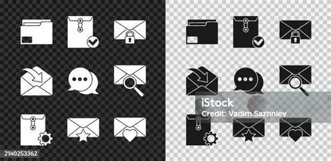 Set Document Folder Envelope And Check Mark Mail Message Lock Password