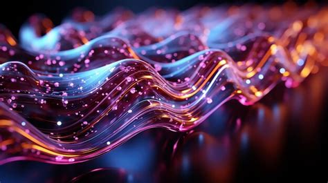 premium ai image big data digital cyber wavy lines and color light