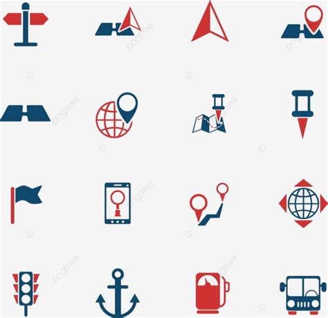 Navigation Color Icon Set Pointer Symbol Anchor Vector Pointer Symbol Anchor PNG And Vector