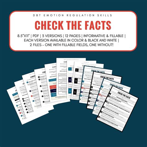 Check The Facts DBT Emotion Regulation Handouts Etsy
