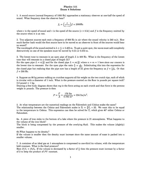 Exam 4 Solutions General Physics Phy 111 Docsity