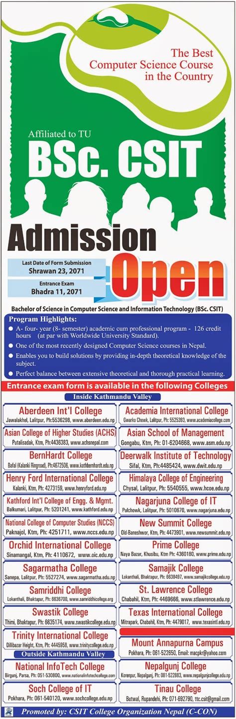 The Bsc CSIT Notice Nepali Information Software And Technology News NIST News