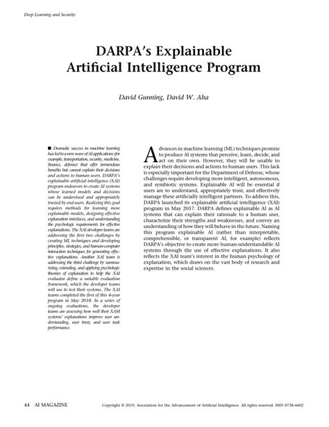 darpa s explainable artificial intelligence xai program