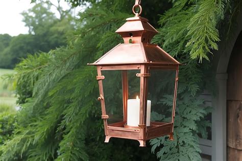 Hanging Copper Lantern Premium Ai Generated Image