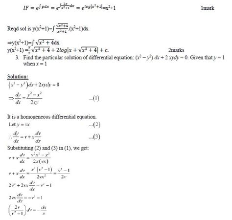Cbse Class 12 Mathematics Differential Equation Notes