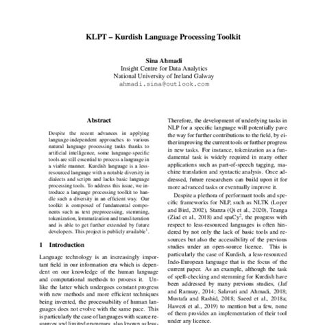 Klpt Kurdish Language Processing Toolkit Acl Anthology