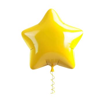 A Yellow Star Shaped Balloon On White Background A Yellow Star Shaped